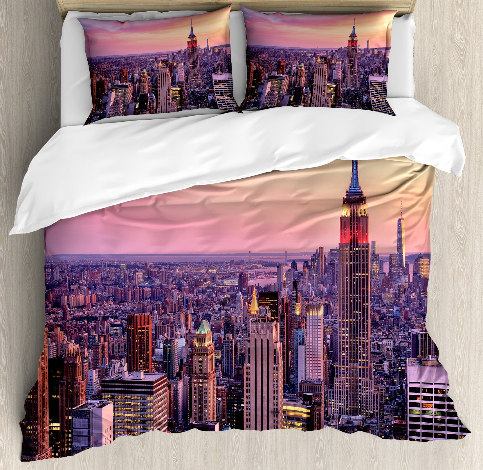 Cityscape Duvet Cover Set, New York City Midtown with Empire State ...