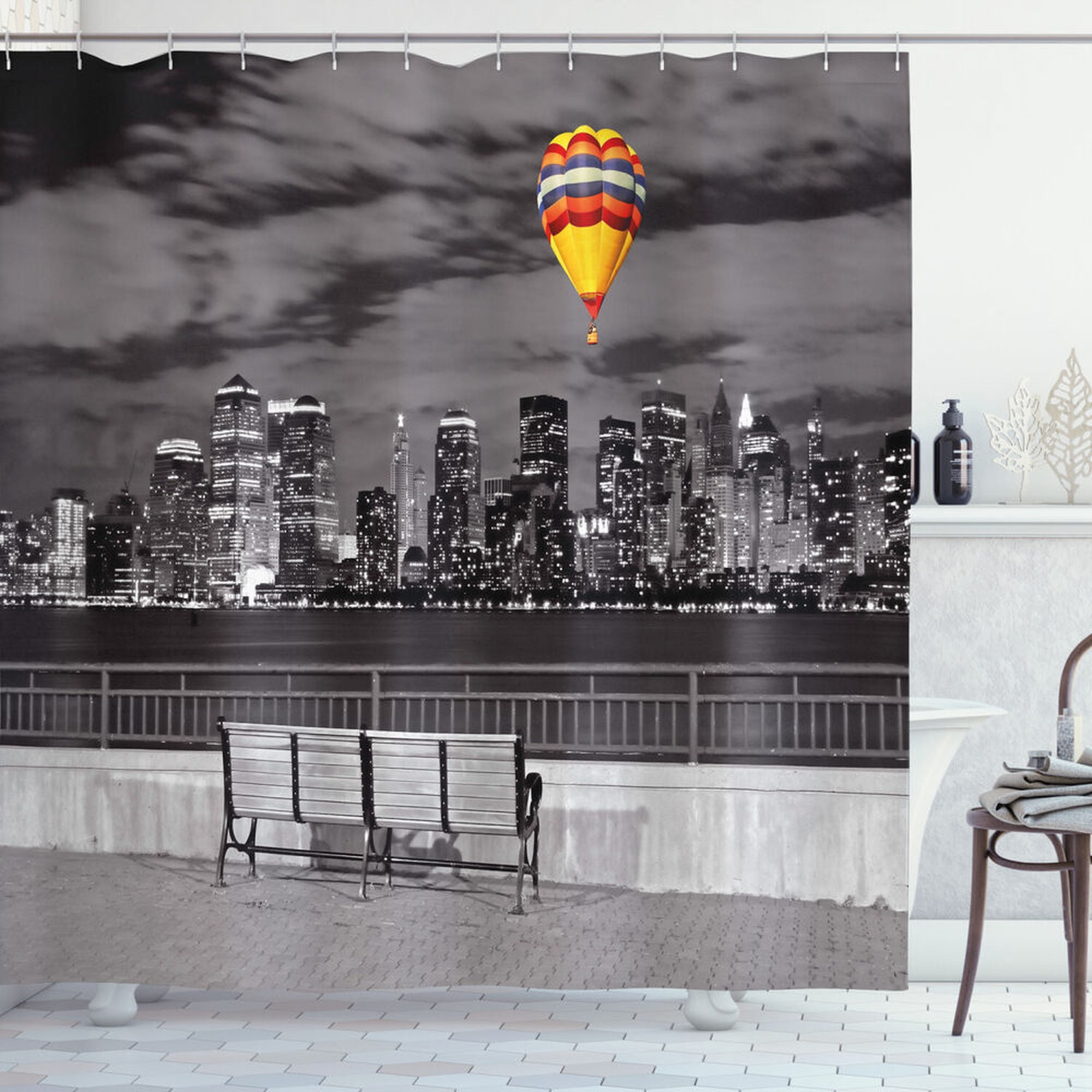 Cityscape Elegance Monochrome Nyc Skyline Shower Curtain For A Stylish