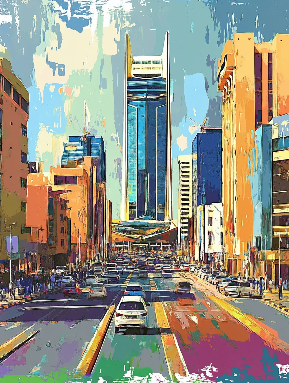 Cityscape Modern Building Canvas Painting，Suitable for Office Decor ...