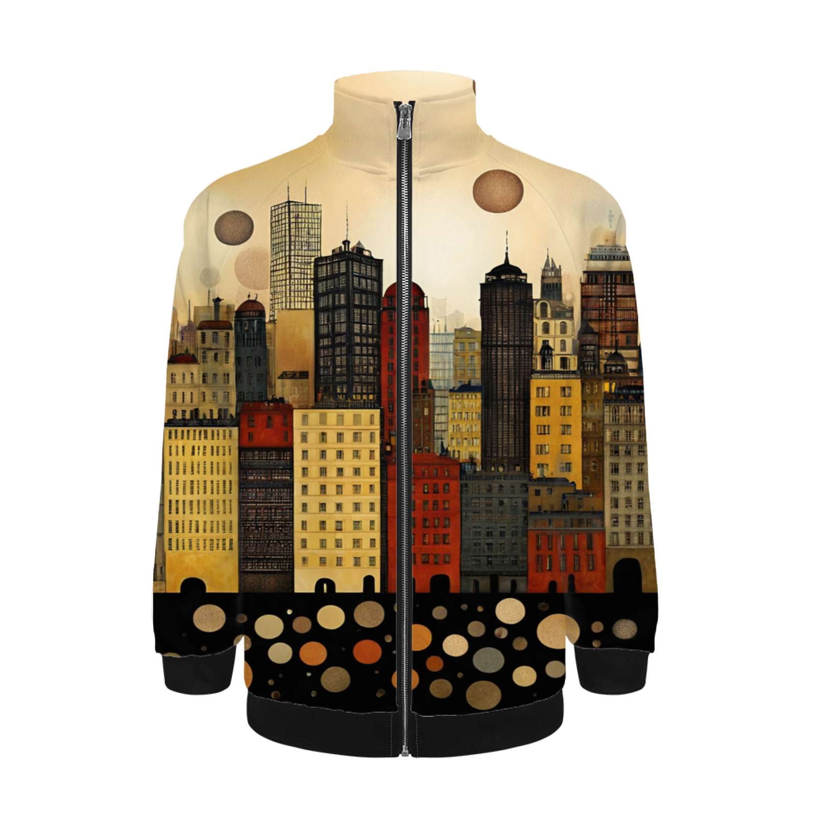 Cityscape Night Glow Art Jacket Men's Street Cool Long Sleeves Coat ...