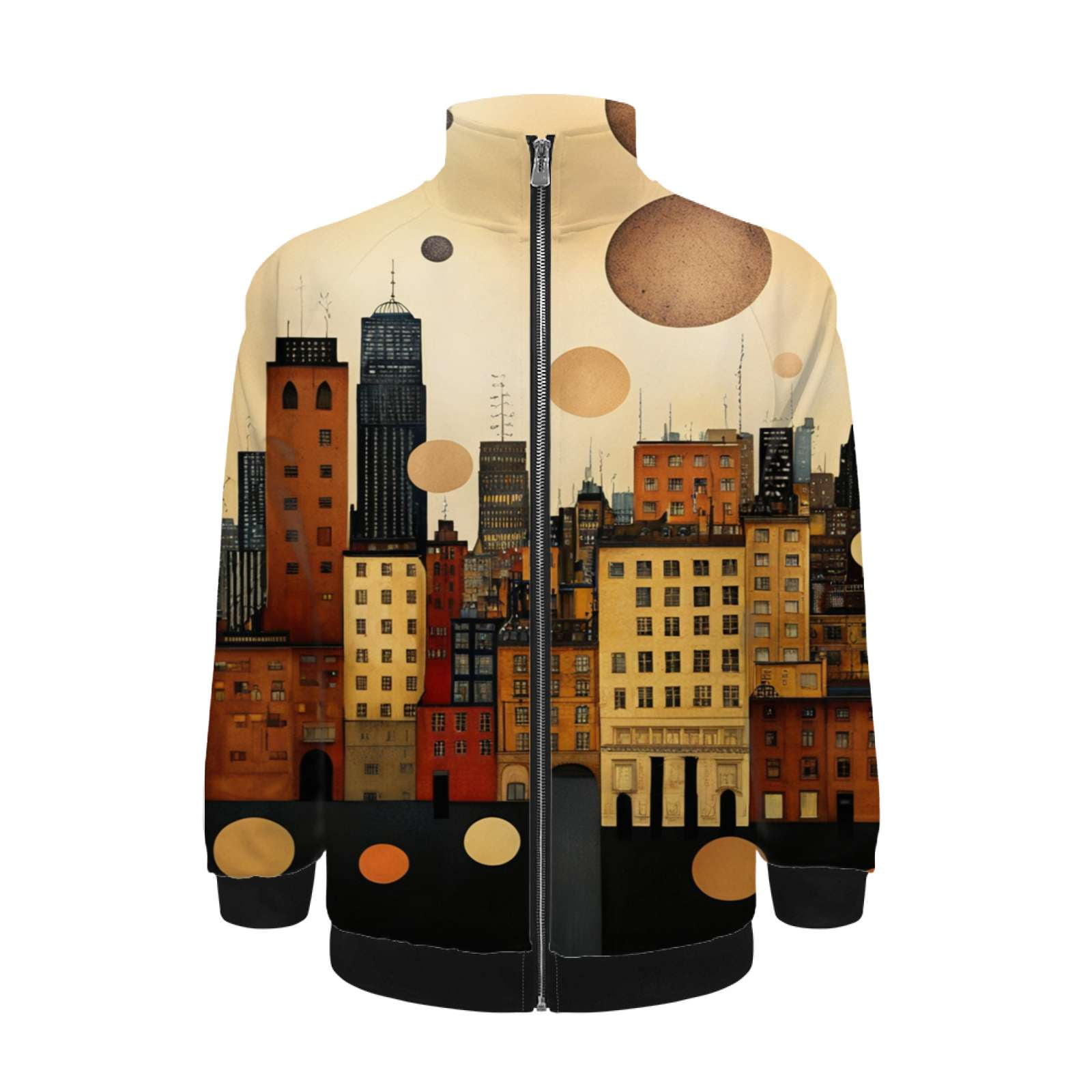 Cityscape Night Glow Art Jacket Men's Street Cool Long Sleeves Coat ...