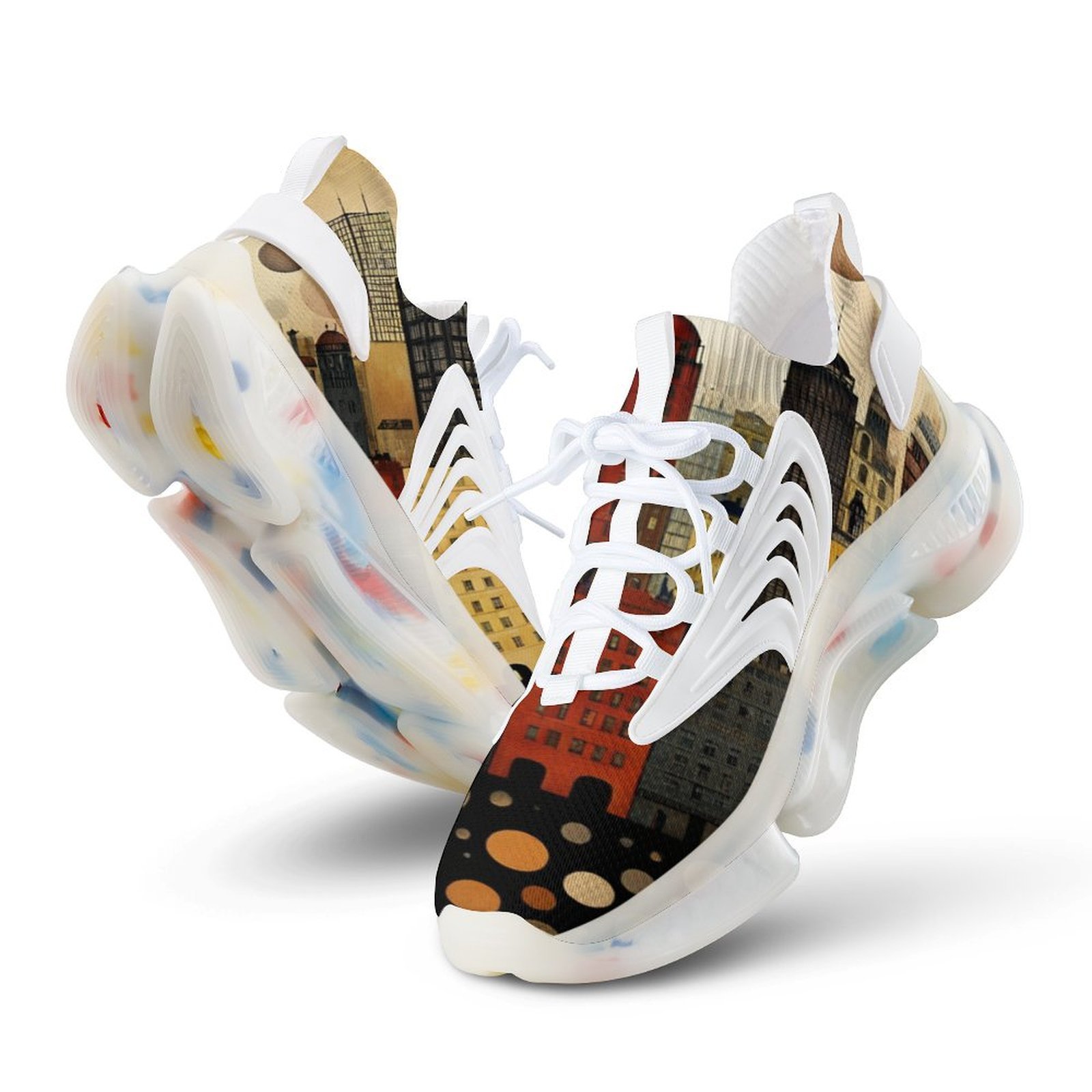 Cityscape Night Glow Art Walking Shoes for Men Woman Lightweight Tennis ...