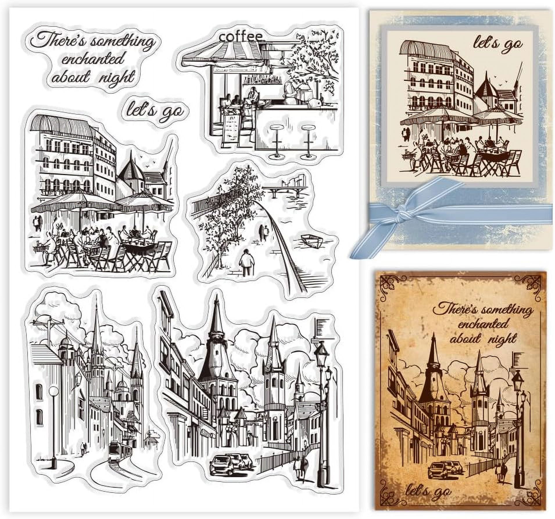 Cityscape Town Streetscape Clear Stamps for DIY Scrapbooking City ...
