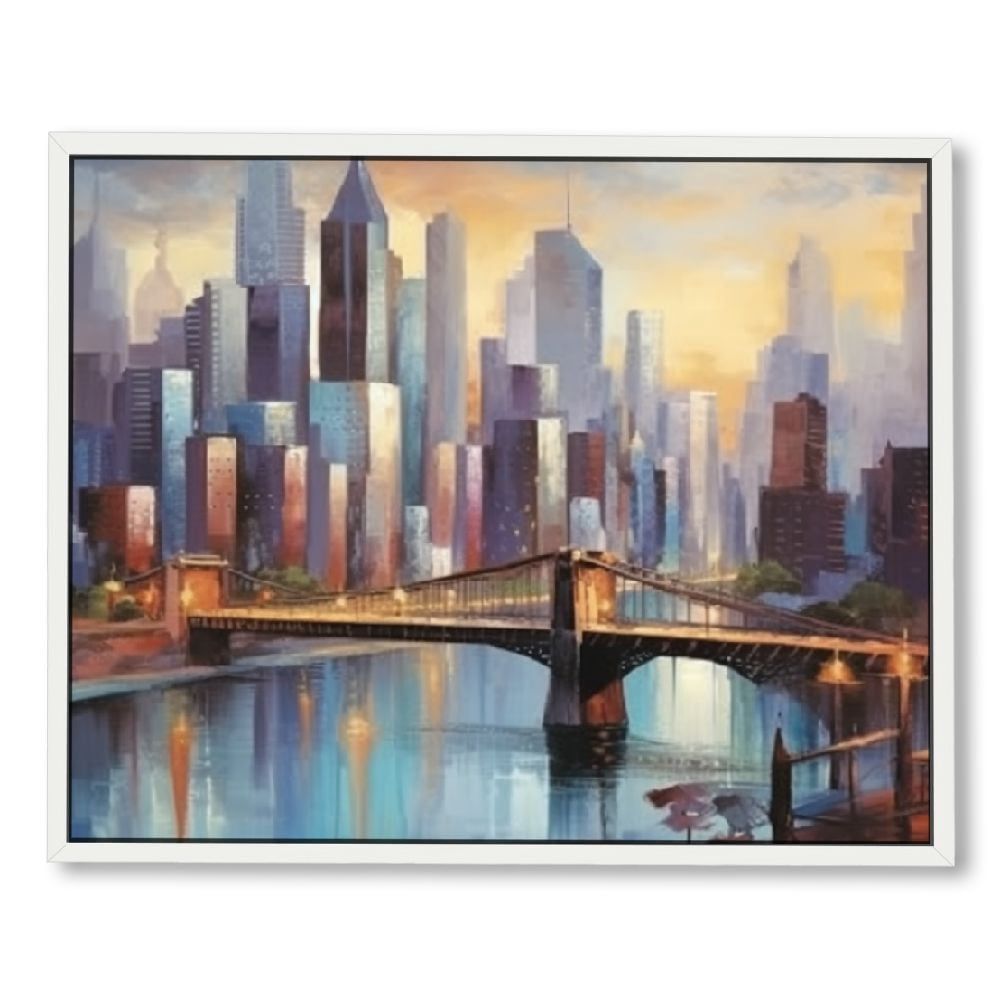 Cityscape Wall Art Abstract Skyline Modern for Bedroom Living Room Home ...