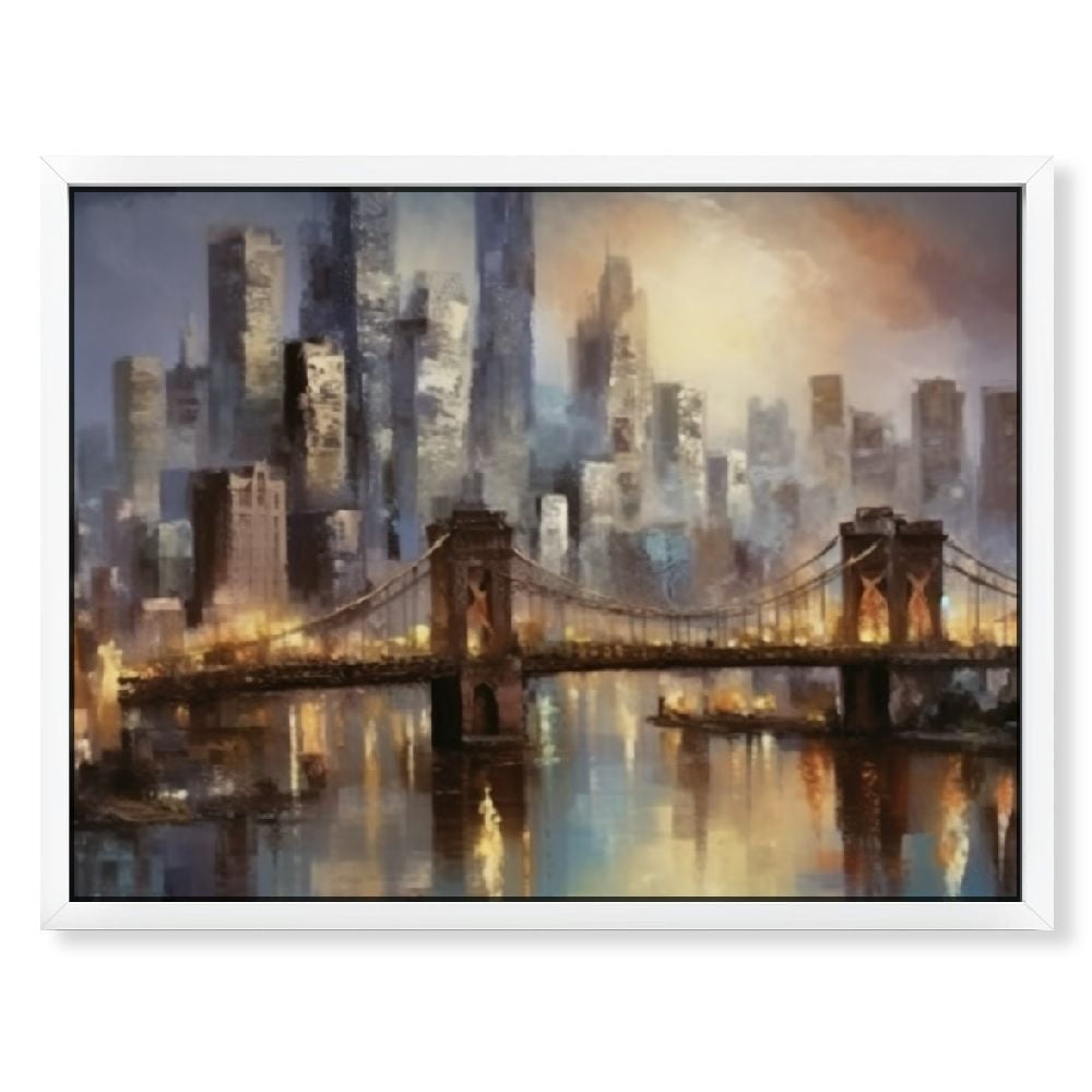 Cityscape Wall Art Abstract Skyline Modern for Bedroom Living Room Home ...