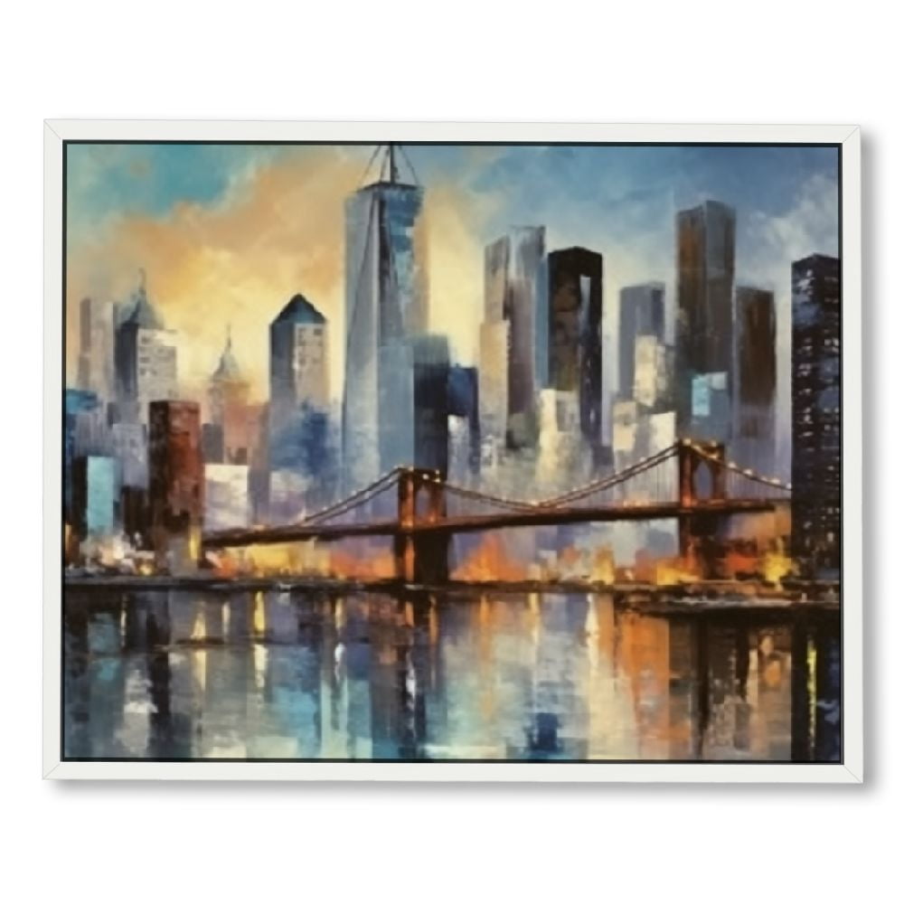 Cityscape Wall Art Abstract Skyline Modern for Bedroom Living Room Home ...