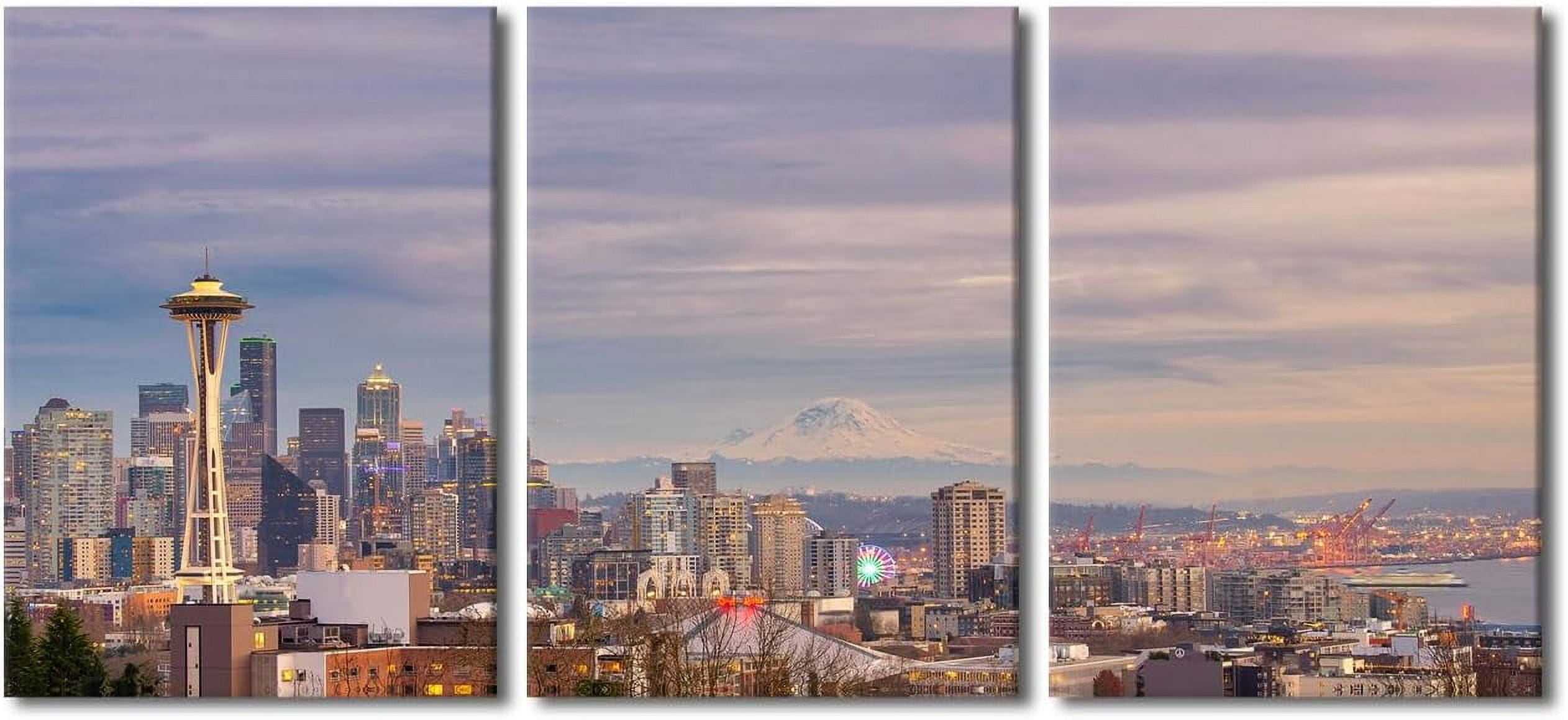 Cityscape Wall Art Cleveland City Skyline Pictures 3 Piece Canvas ...