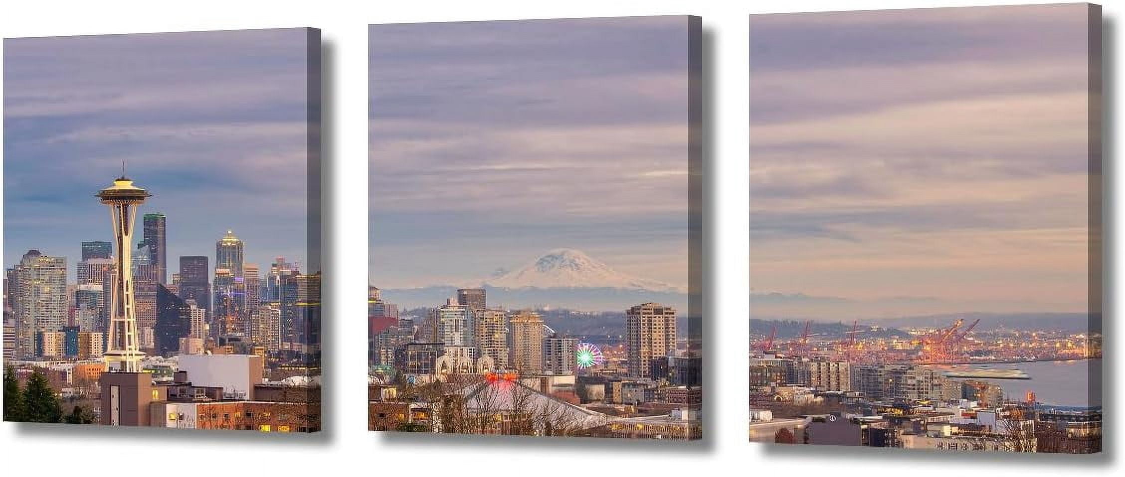 Cityscape Wall Art Cleveland City Skyline Pictures 3 Piece Canvas ...