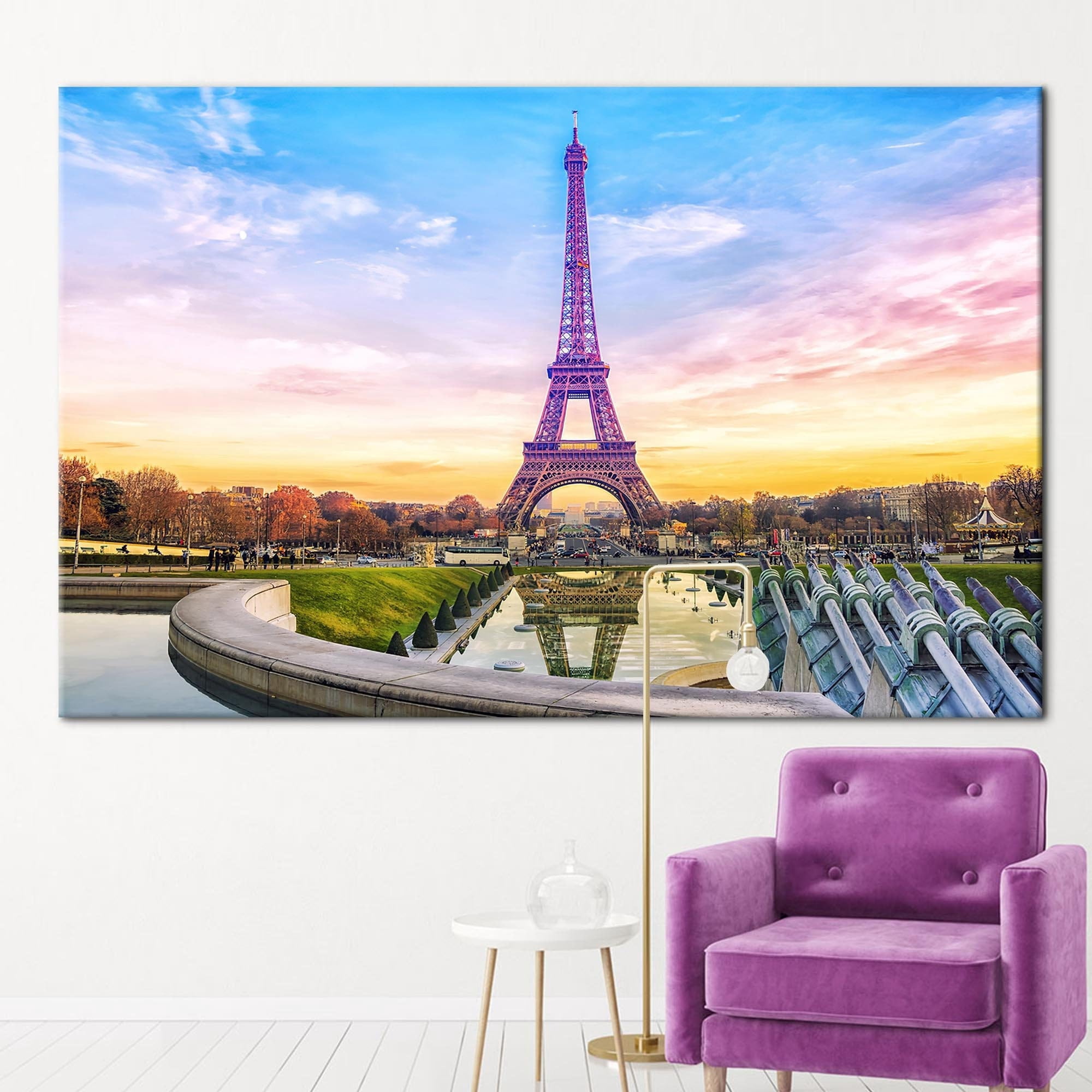 Cityscape Wall Art, France Canvas Art, Landmark Printed, Eiffel Tower ...