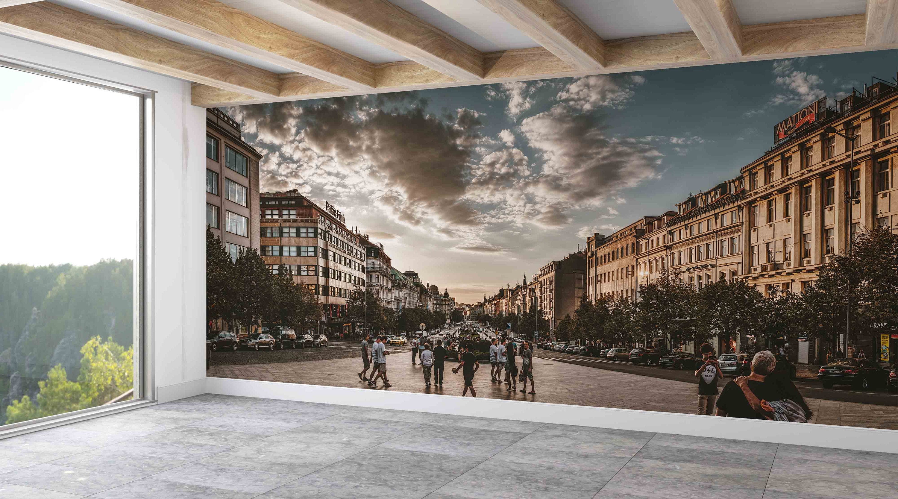 Cityscape Wall Decor, View Wall Print, Paper Wall Art, 3D Wallpaper ...