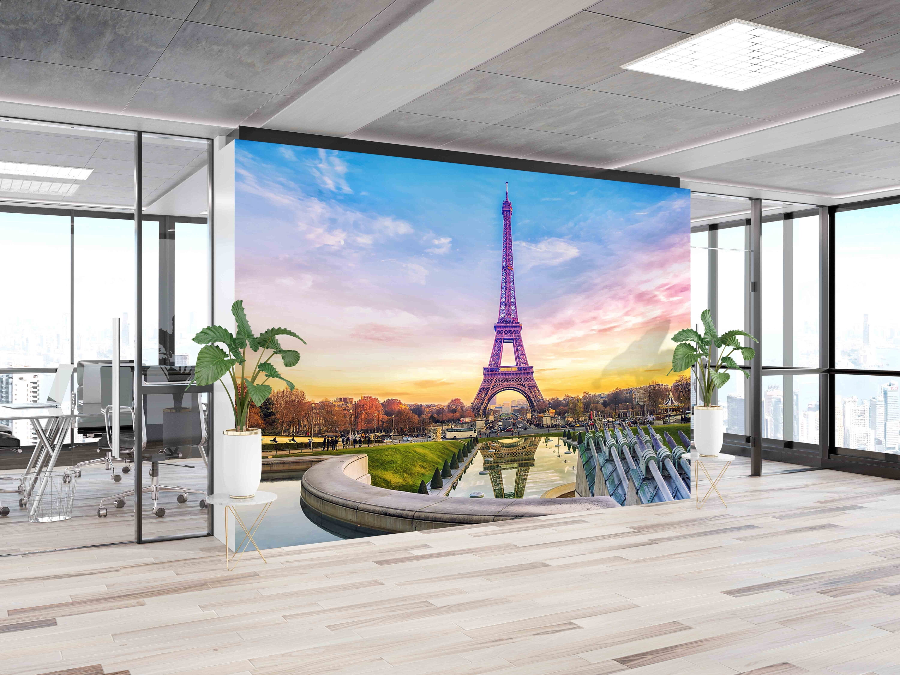 Cityscape Wall Poster, Custom Wallpaper, Wallpaper Wall Art, Eiffel ...