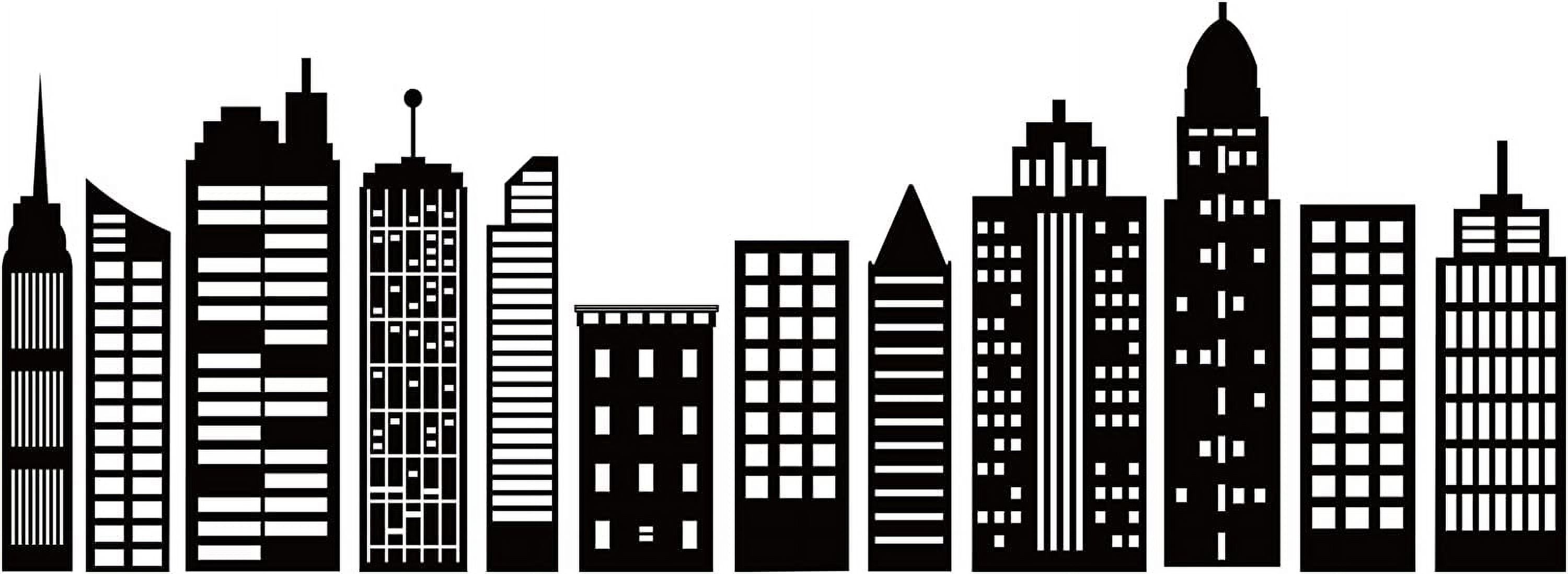 Cityscape Wall Stickers City Buildings Silhouettes PVC Wall Art Decals ...
