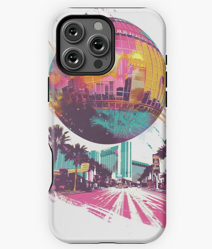 Cityscape in 80s Style Good Vibes Phone Case for iPhone 16 15 14 13 12 11 Pro Max - Walmart.com
