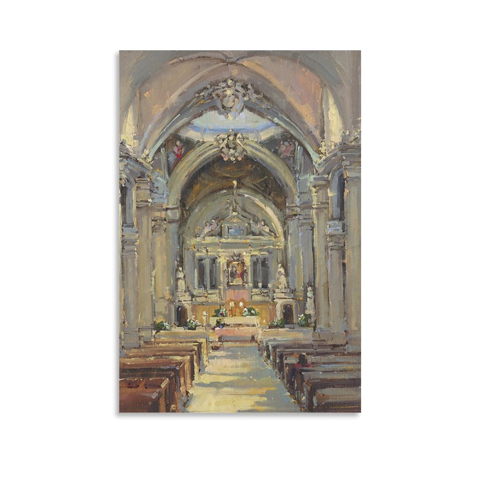 Cityscapes Big Church Religious Posters Wall Art Painting Canvas Gift ...