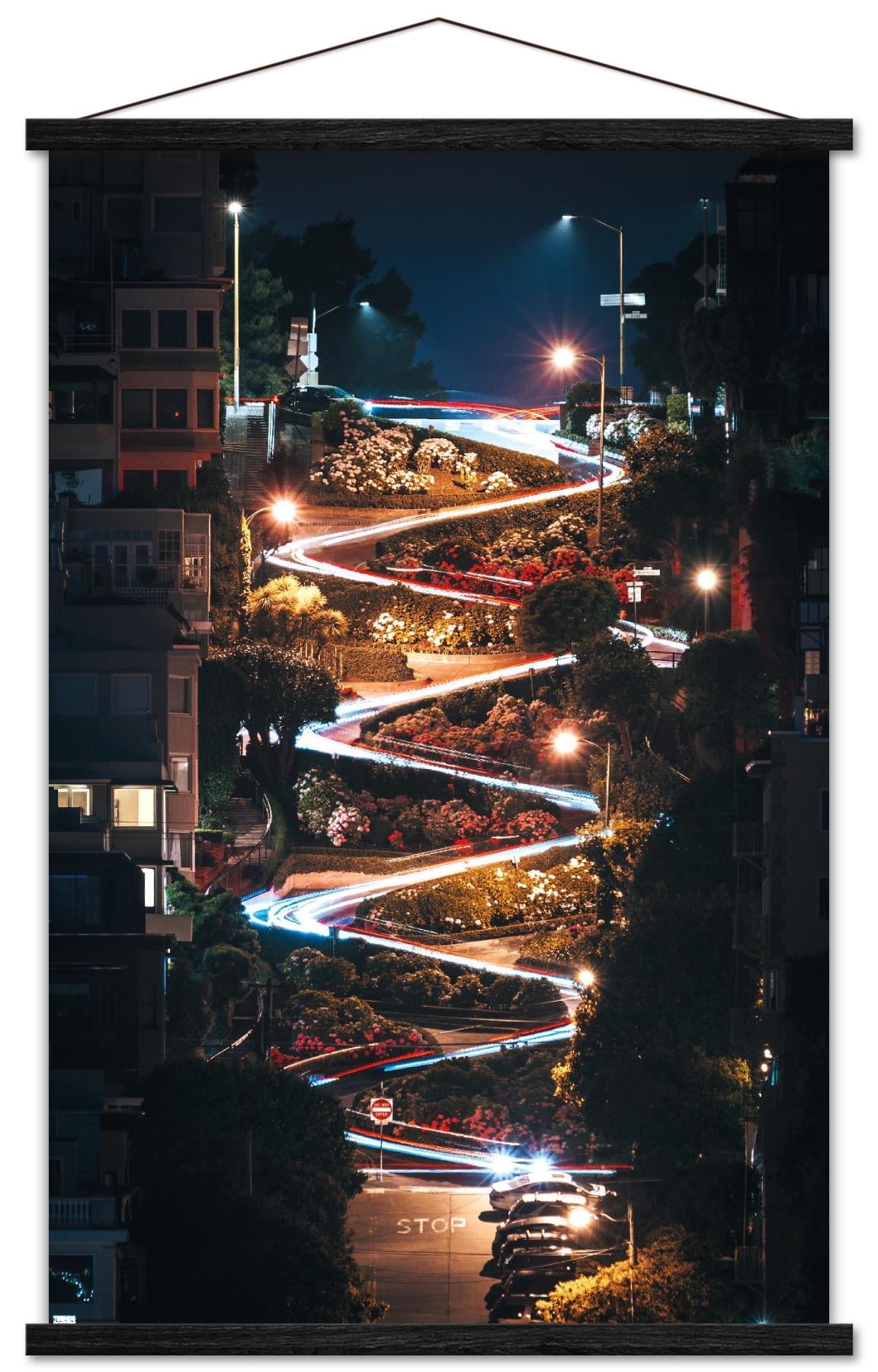 Cityscapes - Lombard Street Wall Poster with Magnetic Frame, 22.375" x ...
