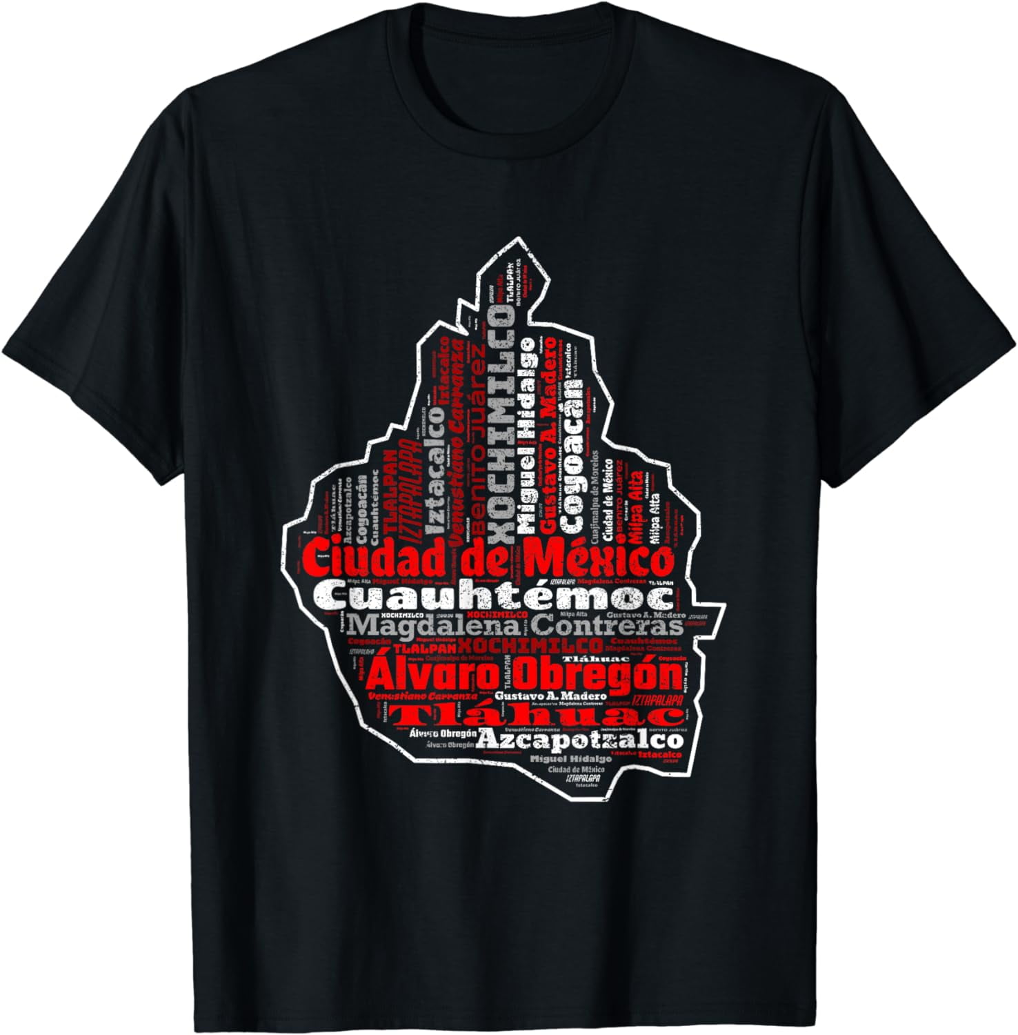 Ciudad De Mexico CDMX Mapa Municipios Mexico City T-Shirt Graphic ...