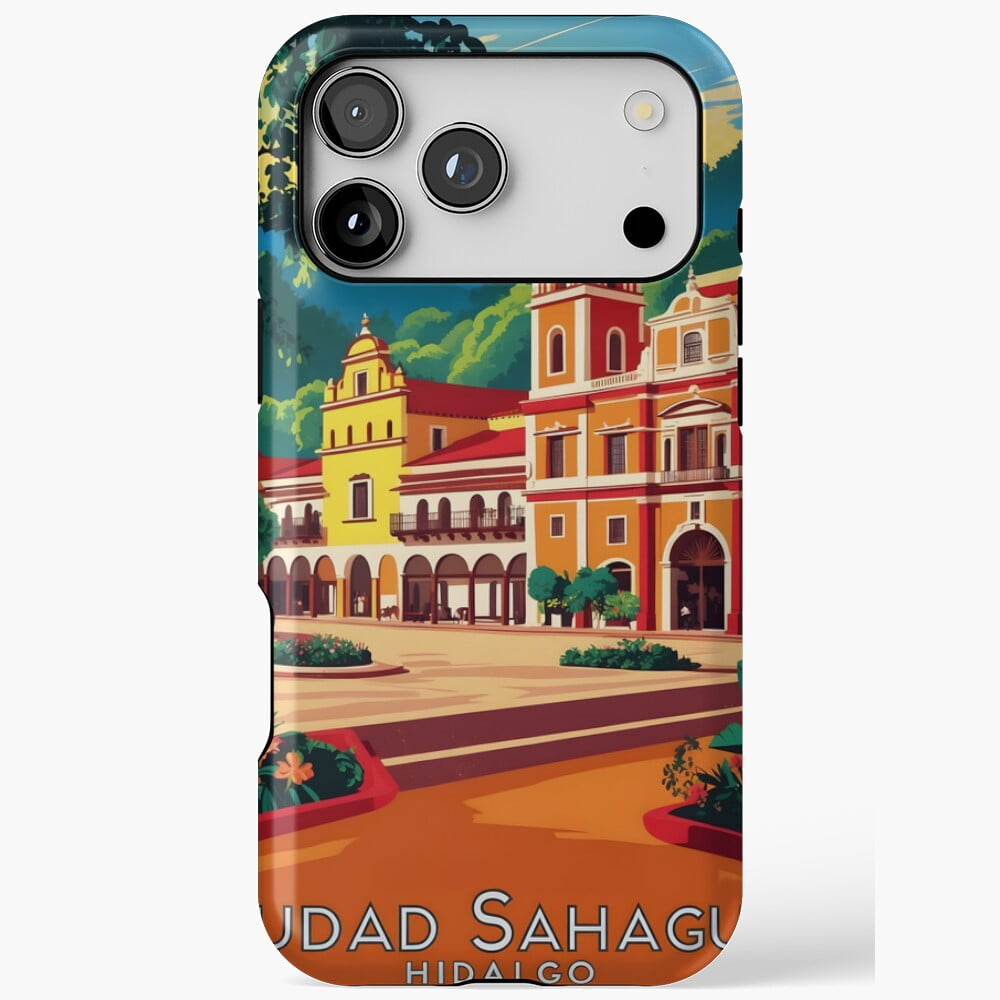 Ciudad Sahagun Mexico Vintage Travel Art iPhone Case 17 16 15 14 13 12 ...