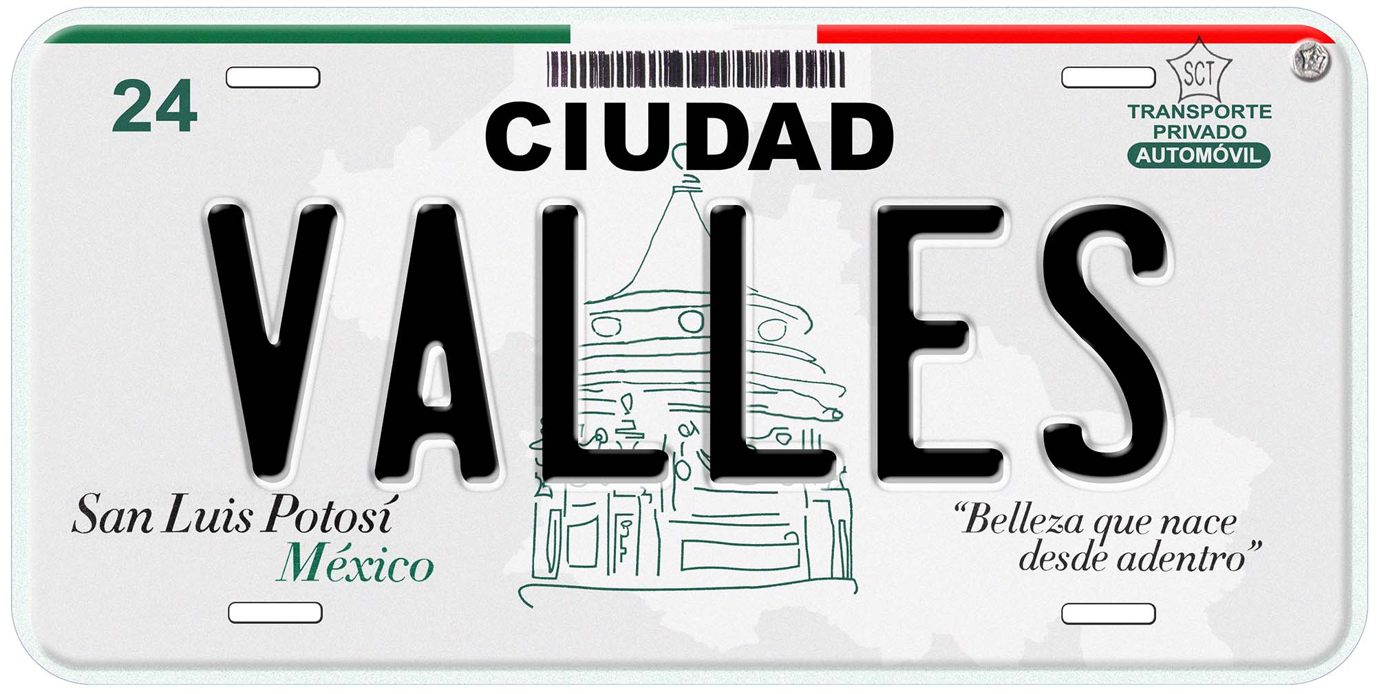Decorative Novelty Ciudad Valles San Luis Potosi Mexico Car License ...