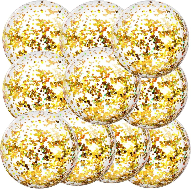Civaner 10 Pieces Inflatable Beach Balls 16 Inch Glitter Summer ...
