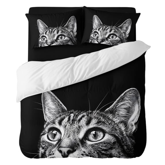 Civet Cat Bedding Duvet Cover Set California King Size 4 Pieces, Modern ...