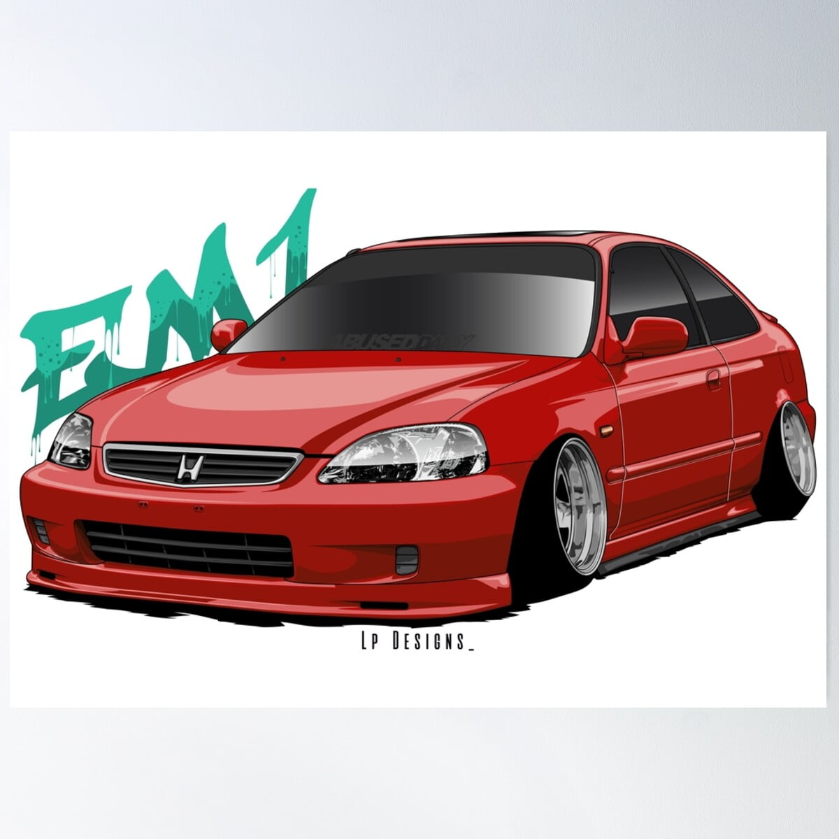 Civic Em1 Poster Wall Art, Modern Wall Decor, 16x24 UNFRAMED - Walmart.com