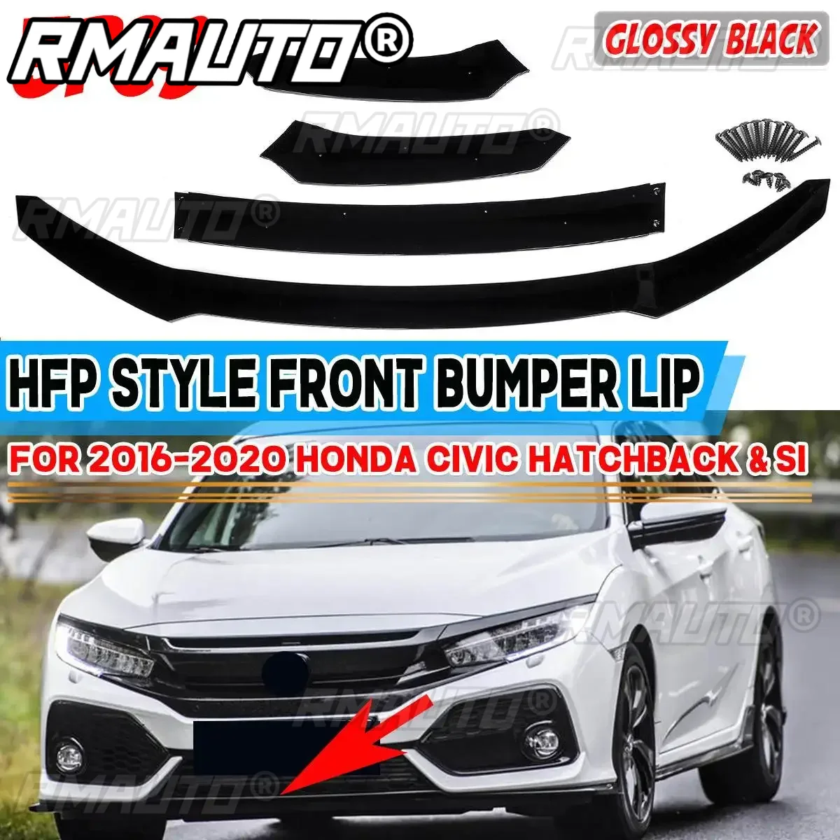 Civic Front Lip Car Front Bumper Splitter Lip Spoiler Diffuser ...