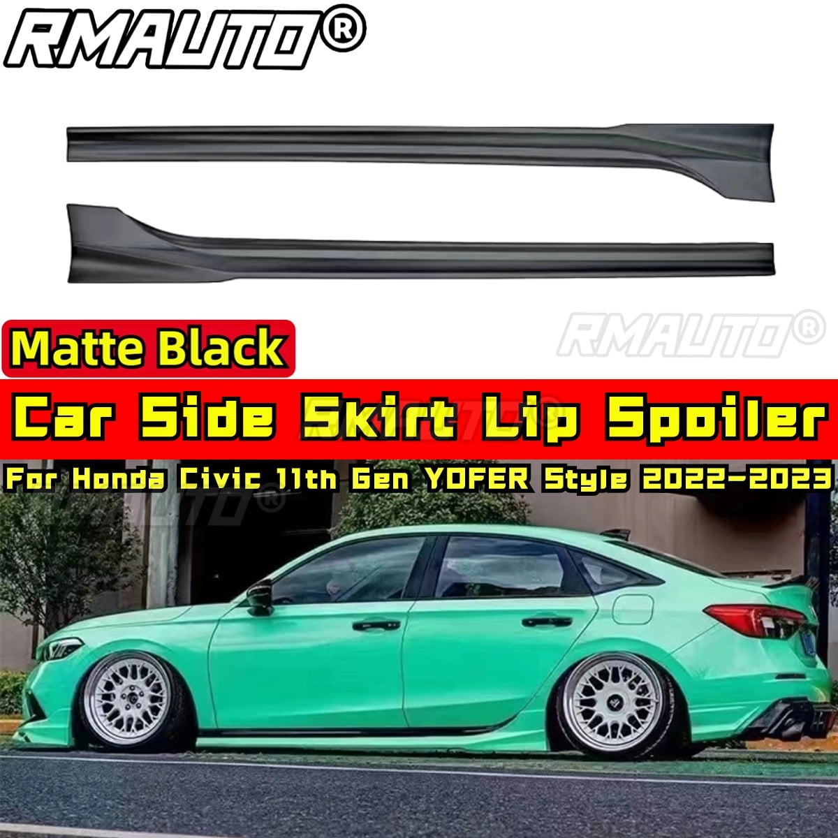 Civic Rear Trunk Spoiler Matte Black YOFER Style Rear Trunk Wing ...
