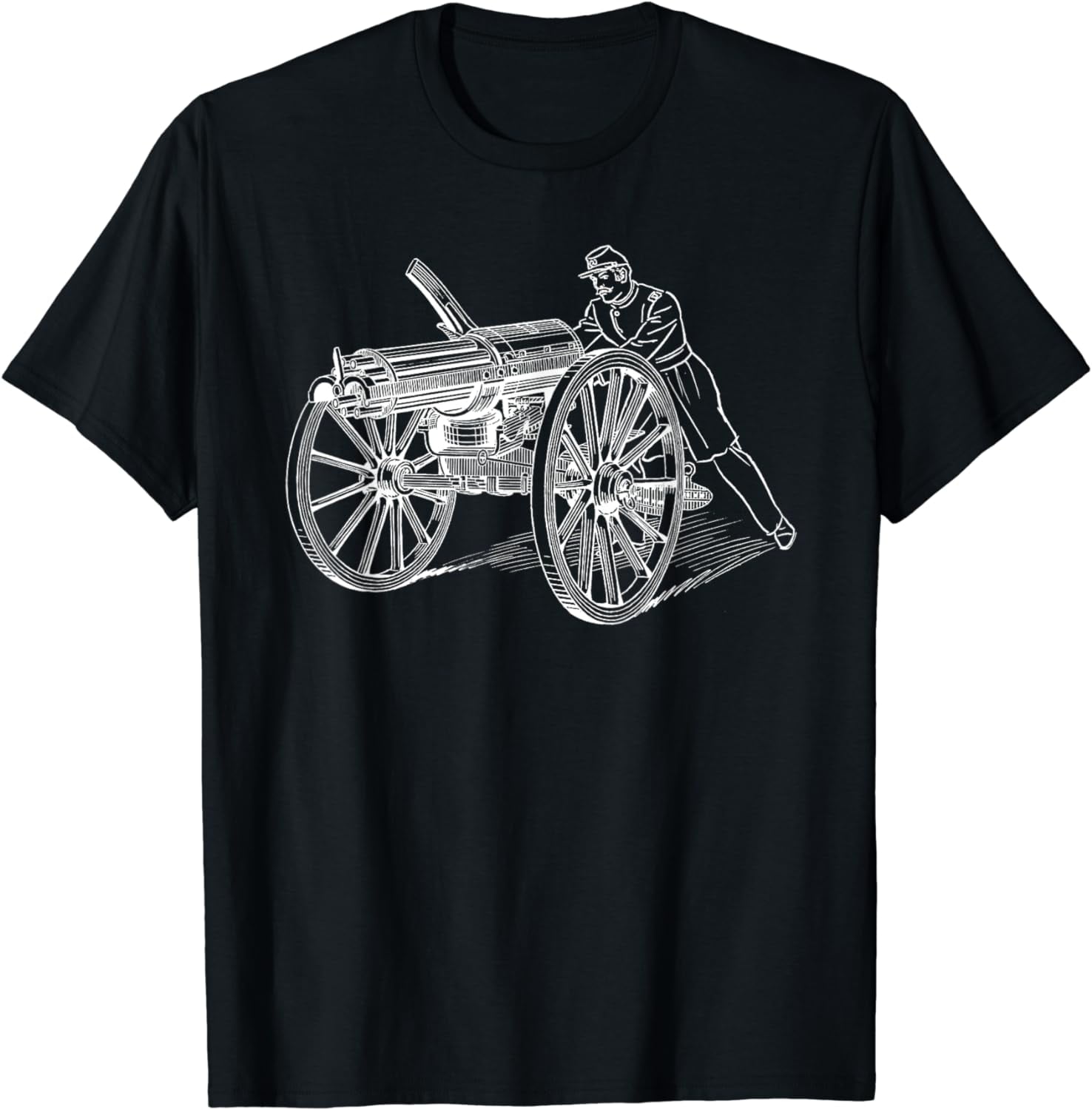 Civil American War T-Shirt-Vintage Gatling Machine Gun Shirt - Walmart.com