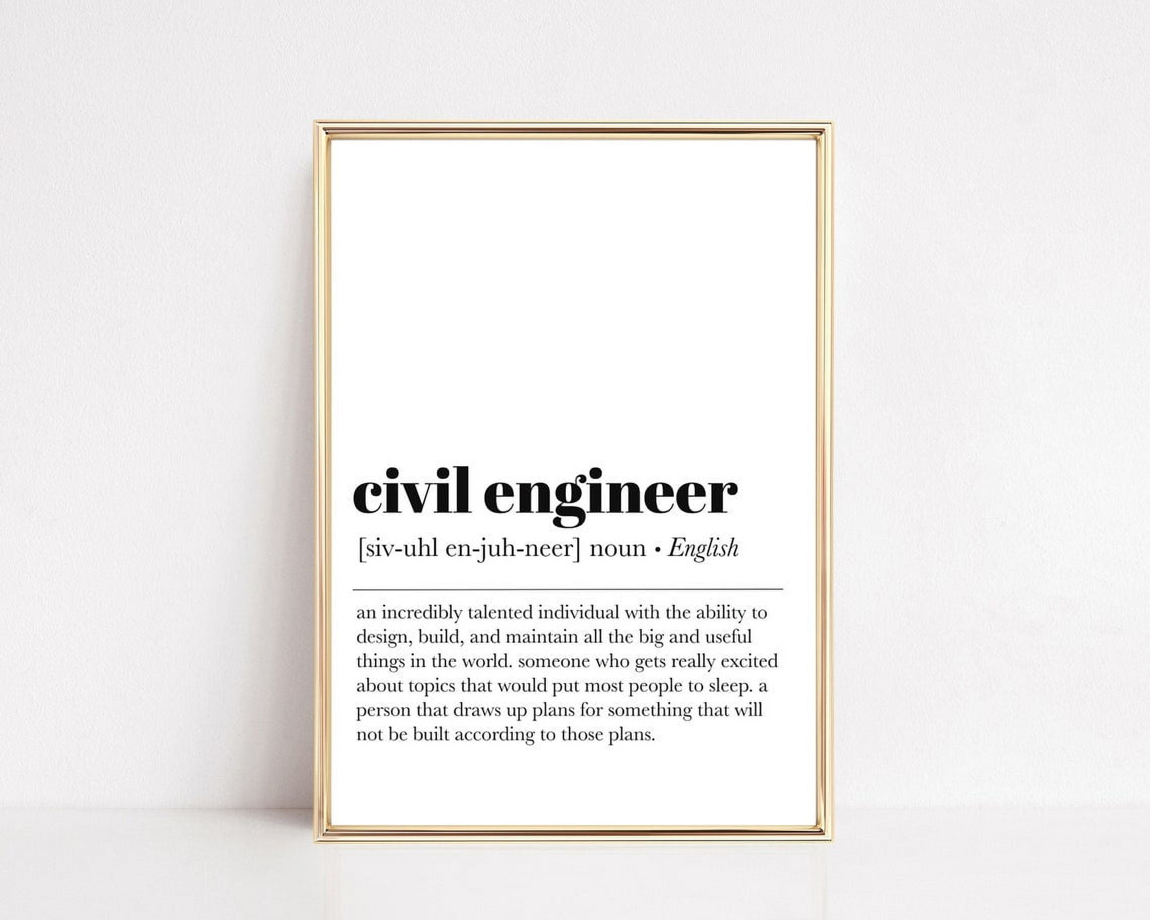 Civil Engineer Definition Print Civil Engineer Gifts Gift For Engineer ...