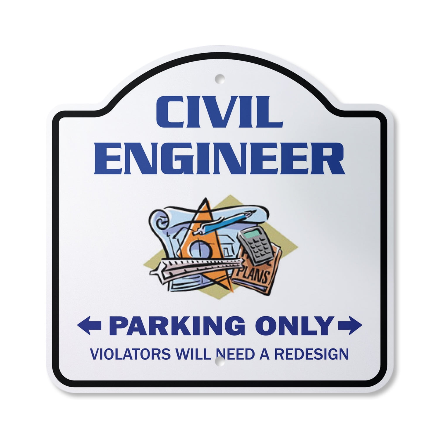 Civil Engineer Parking 12" X 12" Sign | Indoor/Outdoor Plastic ...