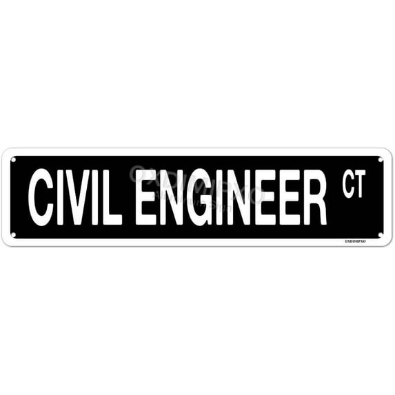 Civil Engineer Street Sign City Code Rule Drafting Black Print ...