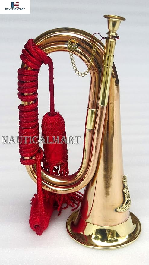 Civil Era Solid Copper Bugle With Beautiful Rope US Military Cavalry ...