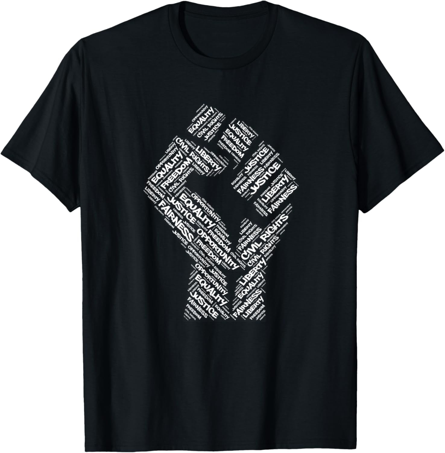 Civil Rights Black Power Fist March For Justice T Shirt T-Shirt ...