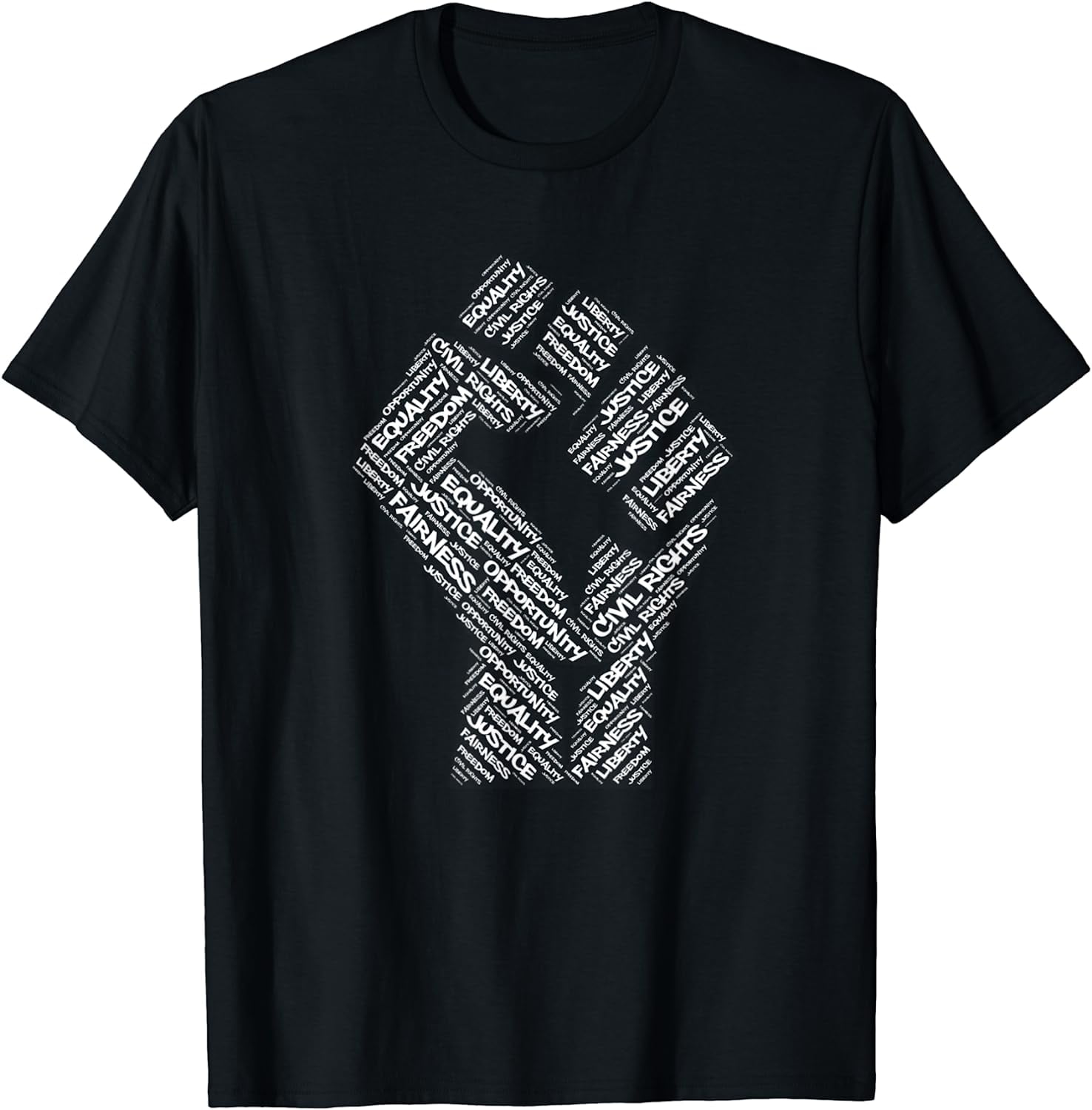 Civil Rights Black Power Fist March For Justice T Shirt - Walmart.com