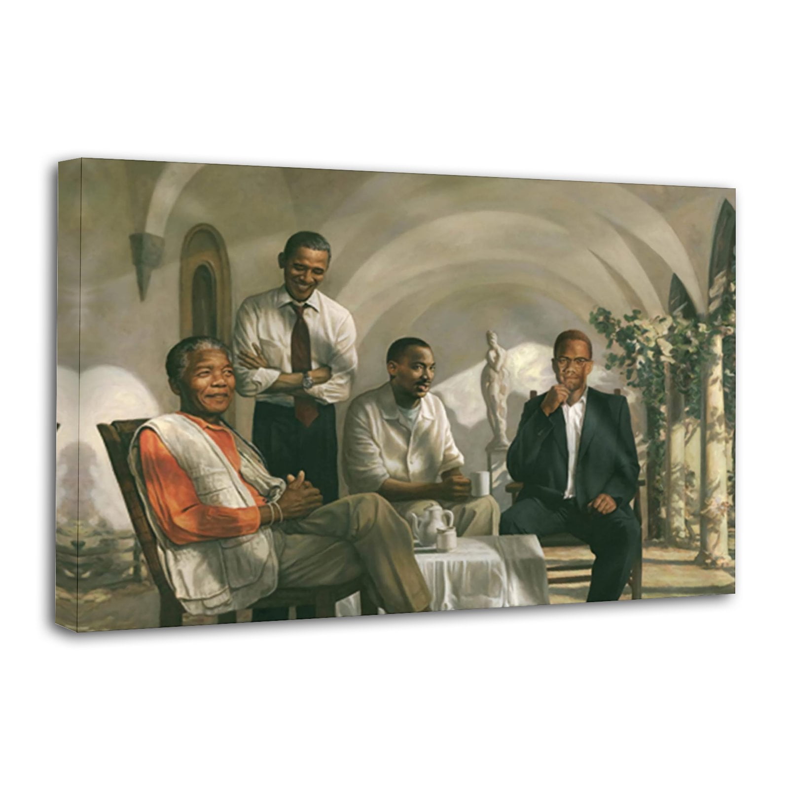 Civil Rights Reunion Obama, Malcolm X, Mandala, MLK Painting On Canvas ...