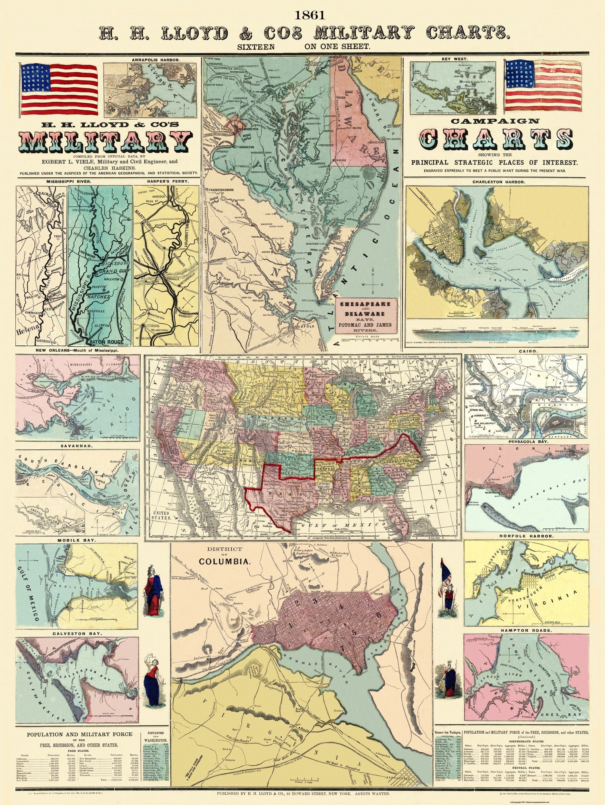 Historical Civil War Map - Campaign Military Charts Strategic Places ...
