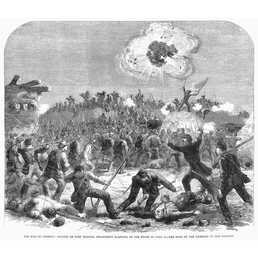 Civil War Fort Wagner. Nassault By The All-Black 54Th Massachusetts ...