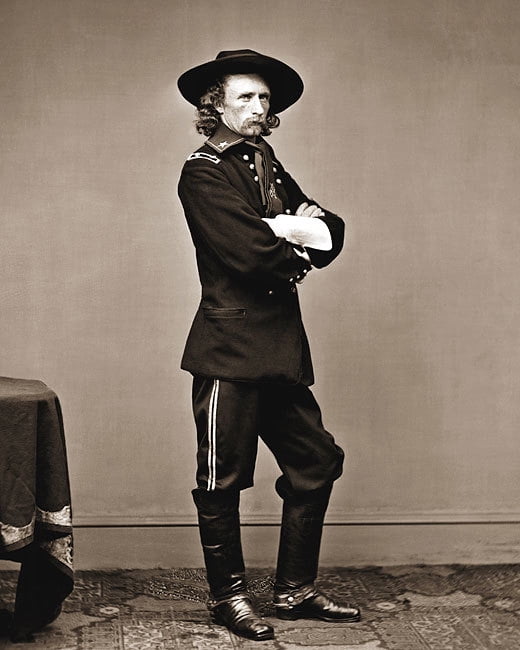 Civil War General George Custer Portrait - 24x36 Inch Glossy Laminated ...