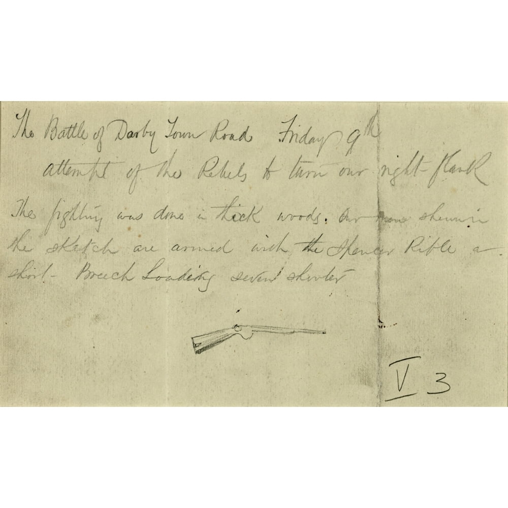 Civil War Rifle 1864. Nverso Of A Drawing By William Waud 9 October ...