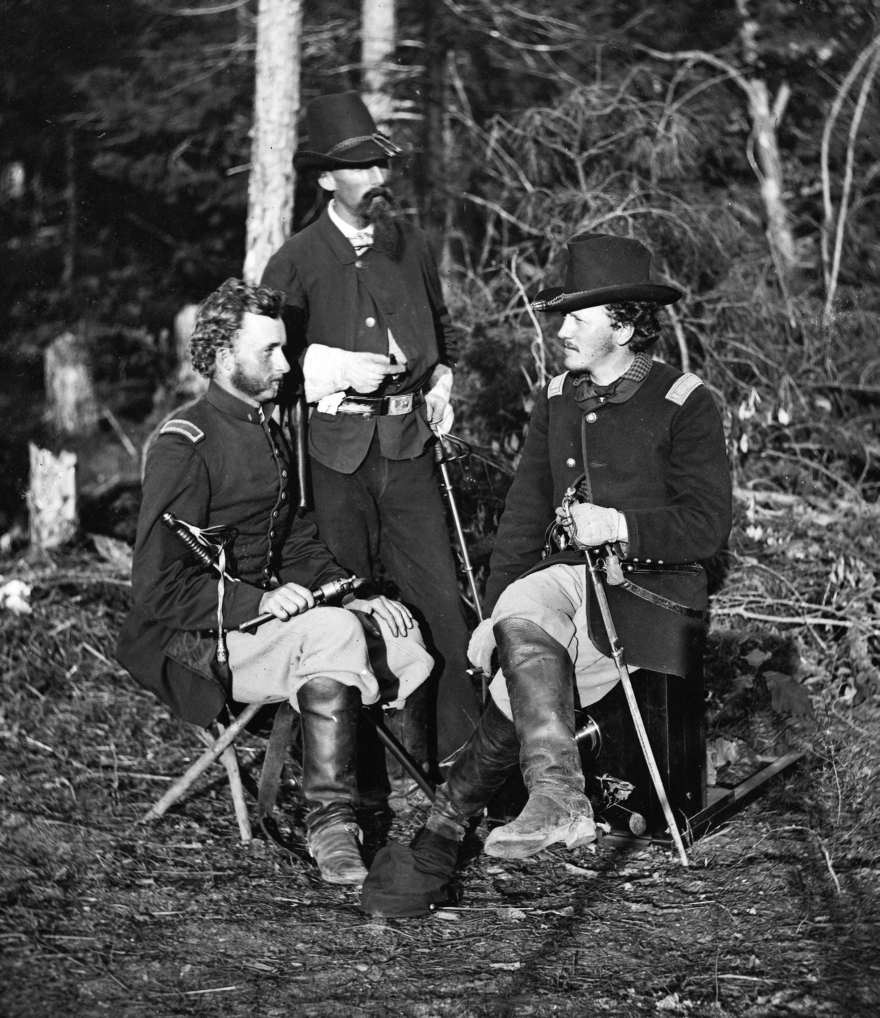 Civil War Union Officers. Nlieutenants George Custer Nicolas Bowen And ...