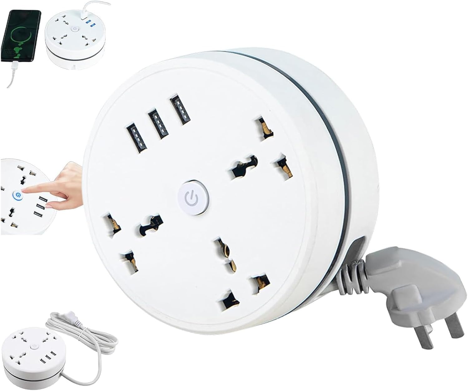 Civiliank Universal Power Strip 5.9/9.2f, Retractable Power Strip ...