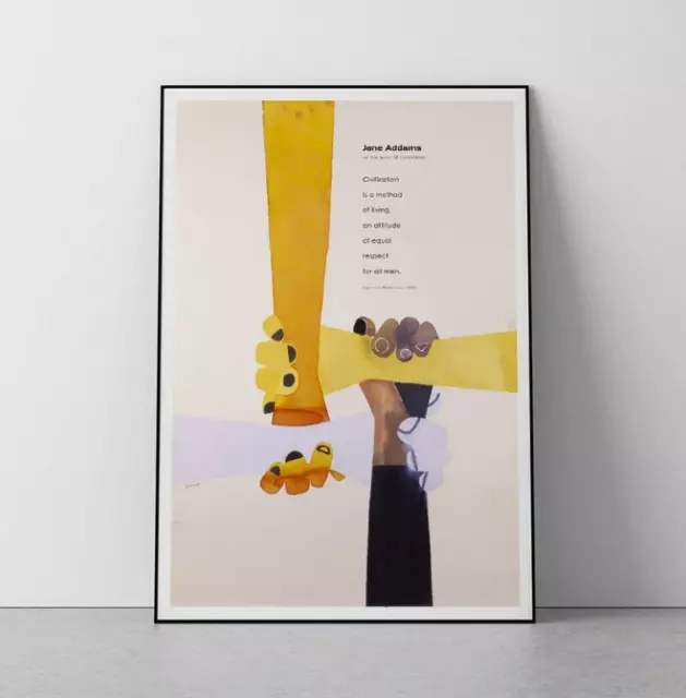 Civilization, Vintage Poster, 1955, George Giusti, Jane Addams, Quote ...