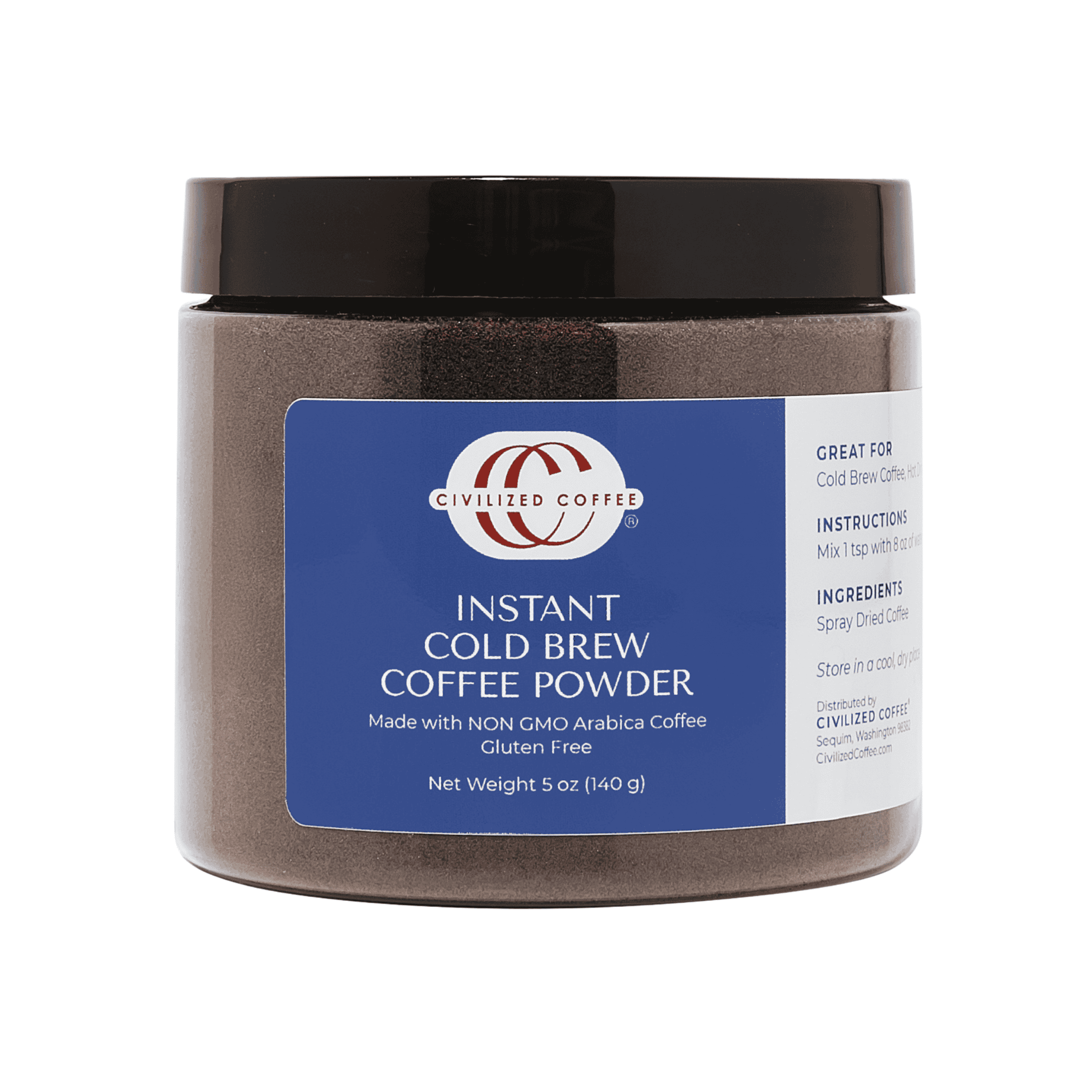 Civilized Coffee Instant Cold Brew Coffee Granules, Smooth Bold Flavor ...