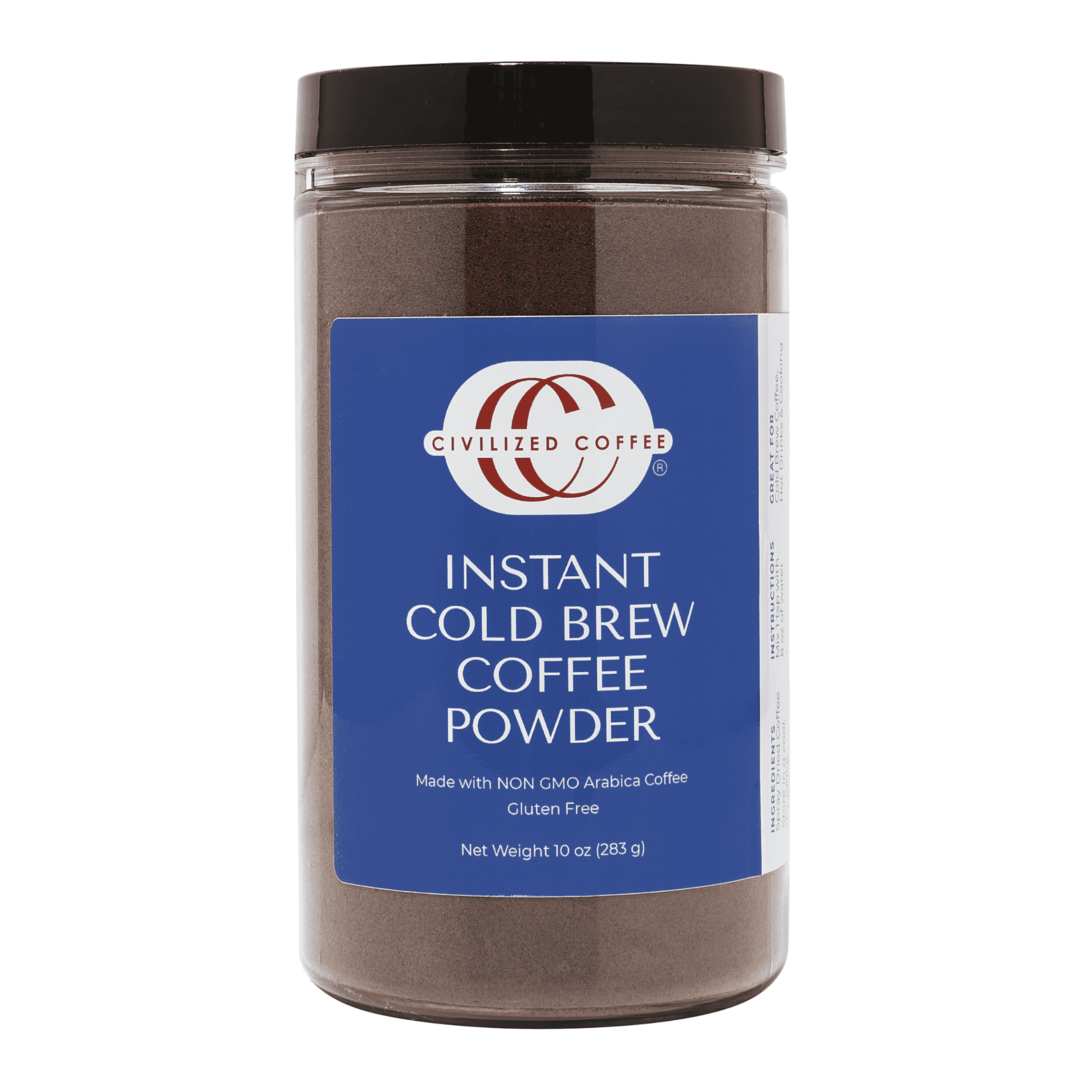 Civilized Coffee Instant Cold Brew Coffee Iced Mix, Large Jar (10 oz ...