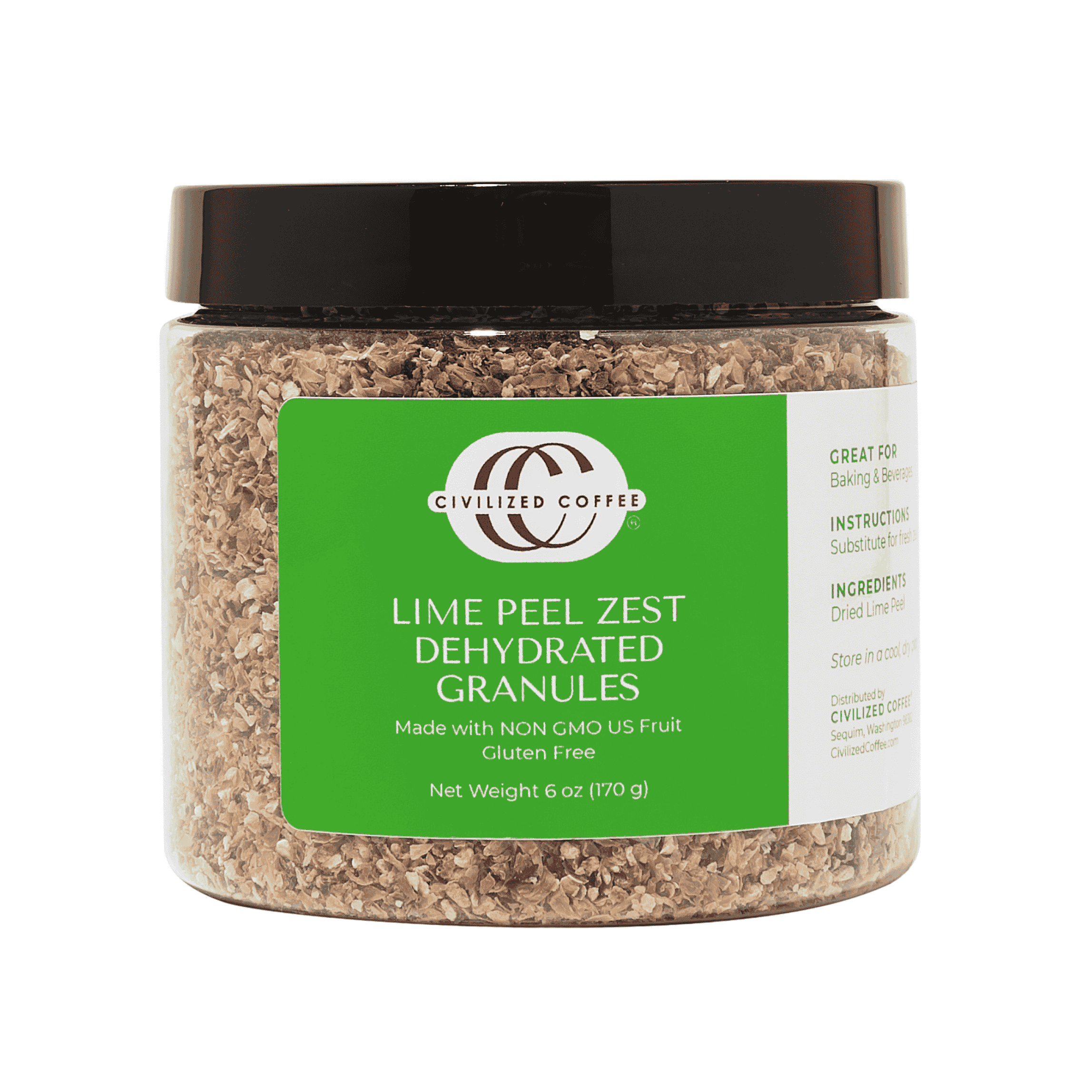 Civilized Coffee, Lime Peel Zest Granules, 6 oz Non-GMO & Gluten Free ...