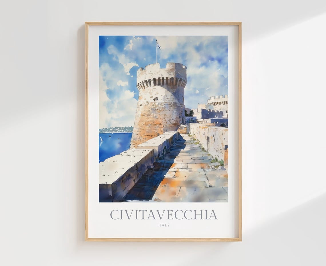 Civitavecchia Poster Italy Art Home Decor Travel Poster, Unframed Size ...