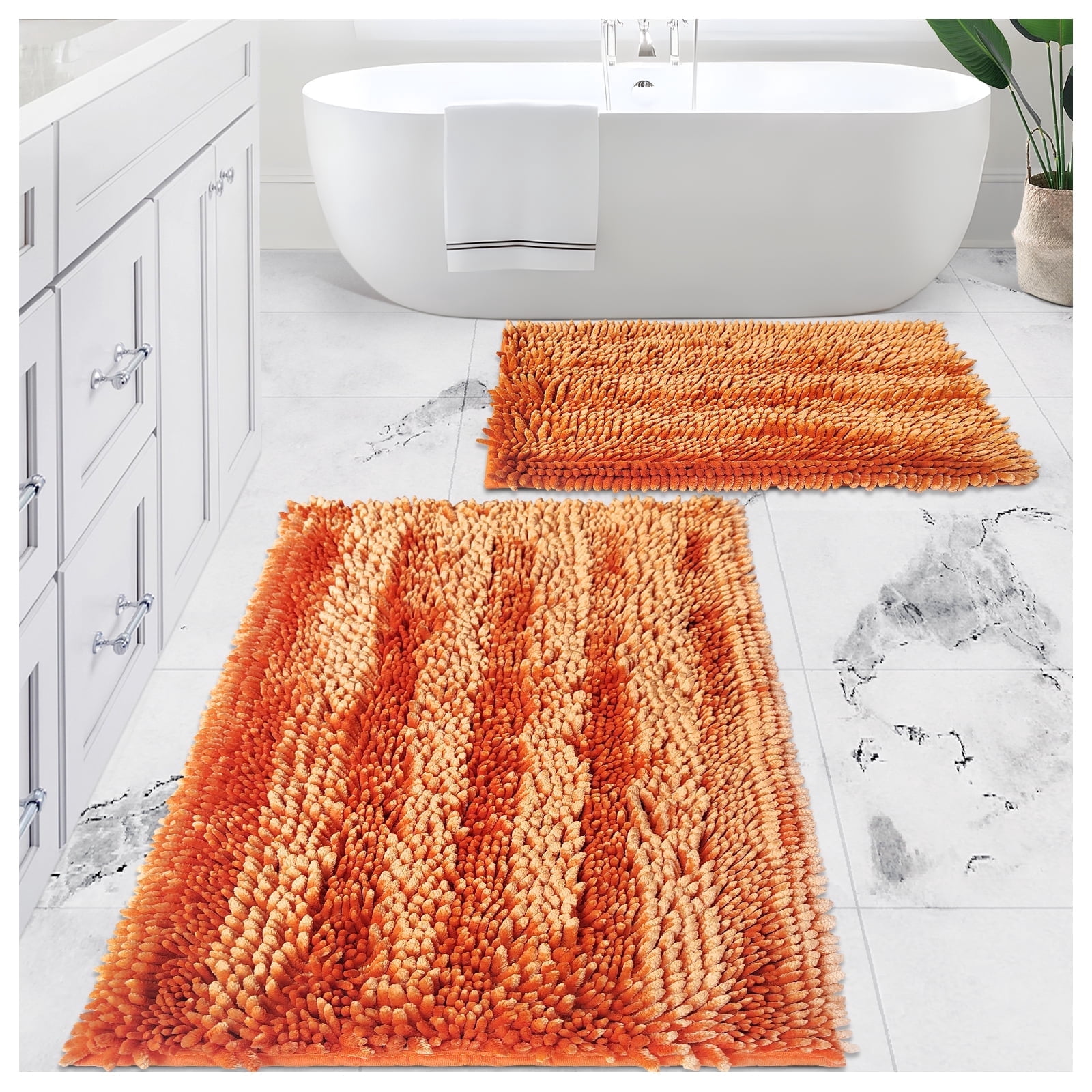 Civkor Bathroom Rugs, Bath Mats Set 2 Pieces Non Slip, 31x20 Plus ...