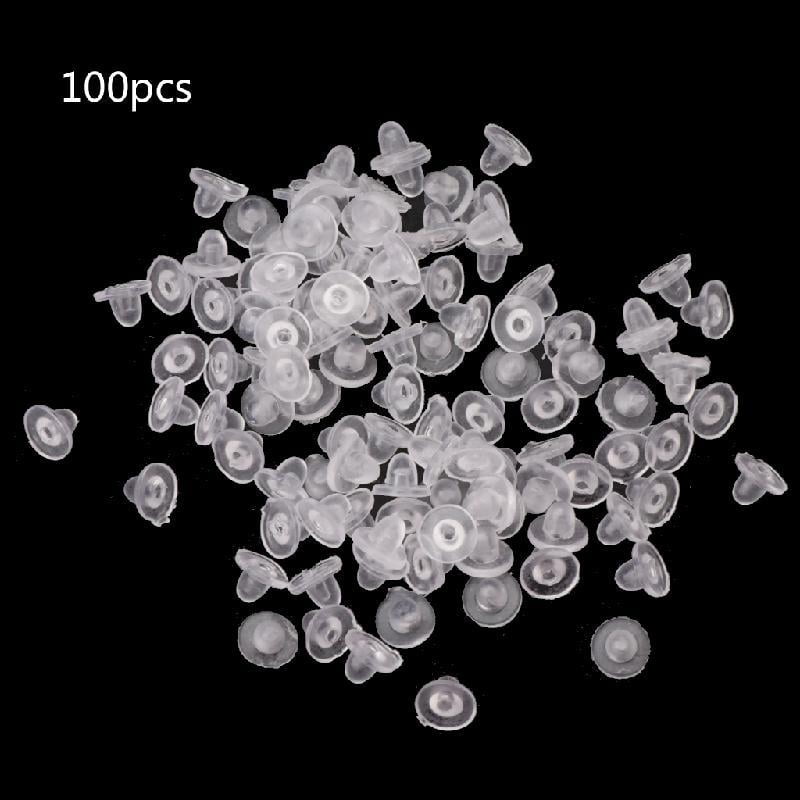 Ciwanning 100 Pieces Anti-Pain Earring Back Pads Clear Silicone Comfort ...