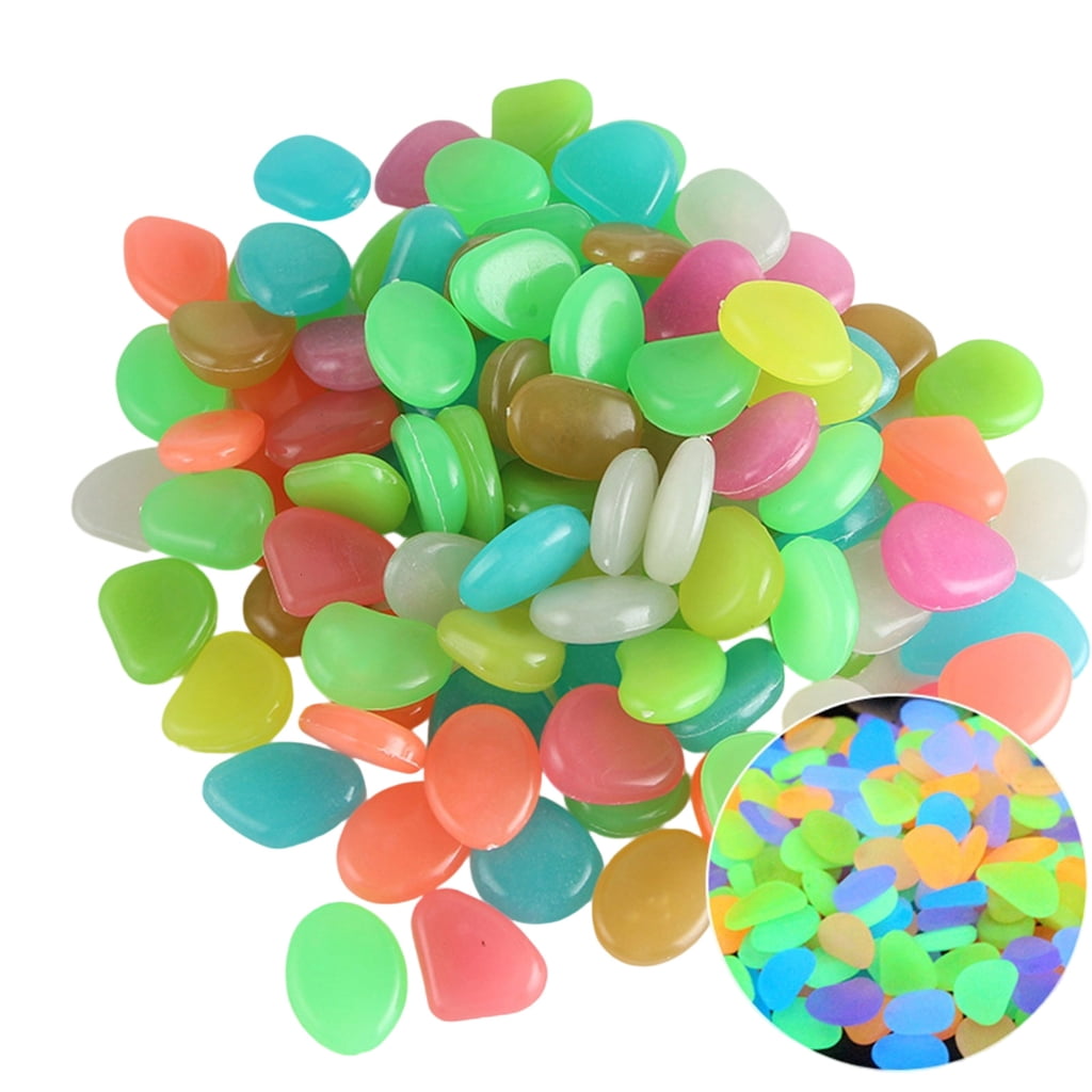 Ciwanning 100PCS Night Glowing Pebbles for Outdoor Landscaping Water ...