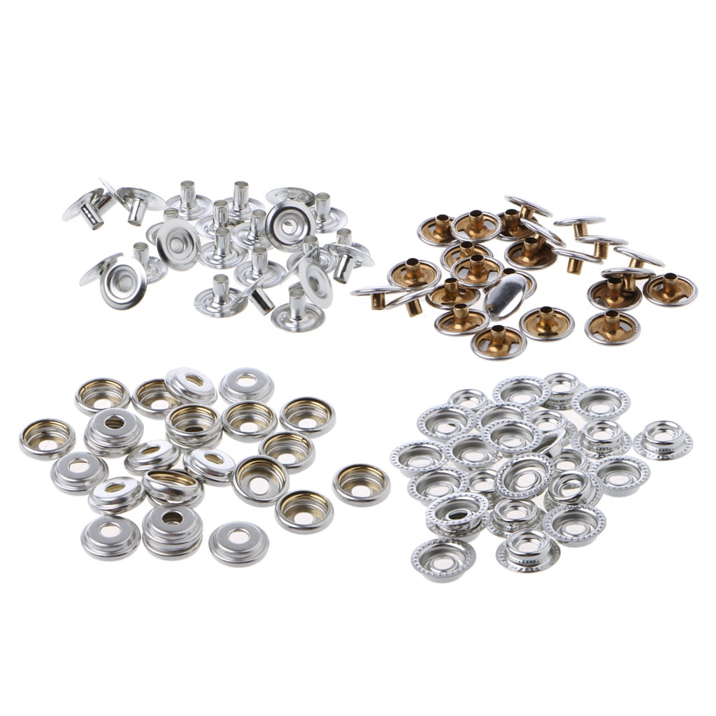 Ciwanning 100Pcs Fasteners Caps Screw Press Studs Button Snaps Canvas ...